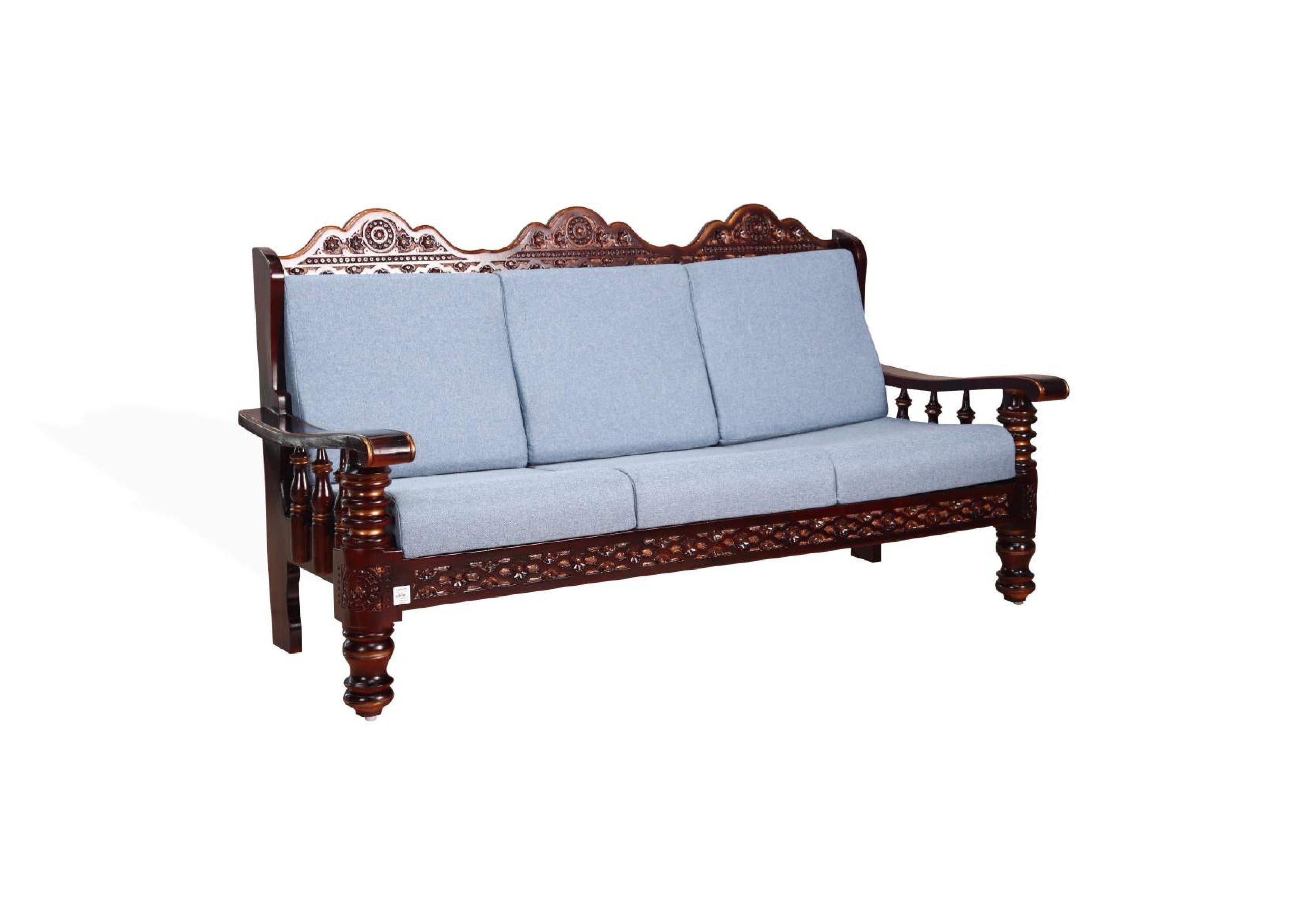 Podi Wooden blue sofa set – Woodpecker Furniture